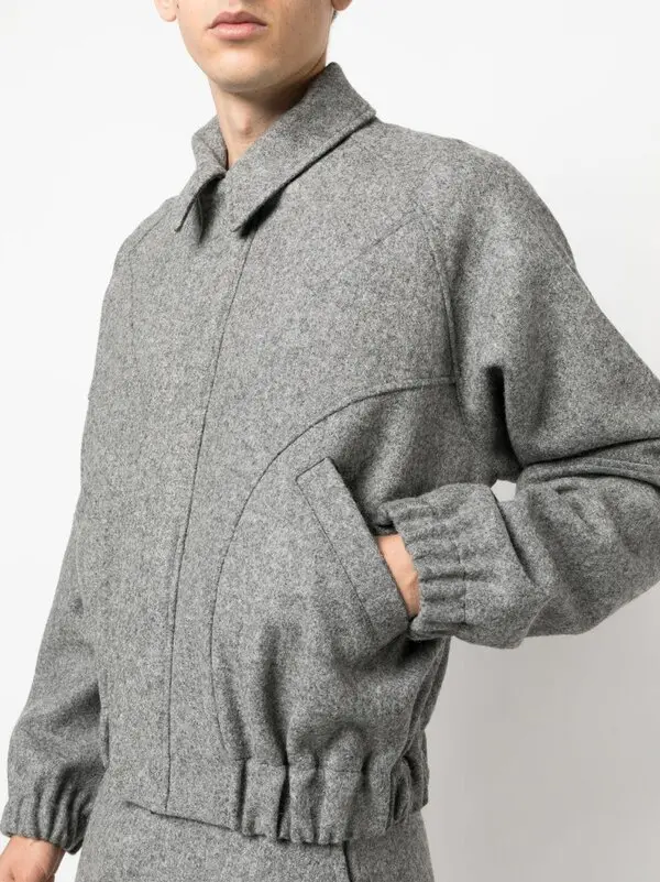 SAGE NATION Panelled Zipped Bomber Jacket