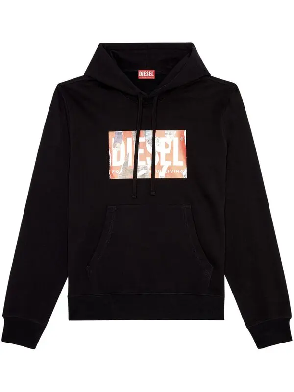 DIESEL® Logo Print Hoodie - Black