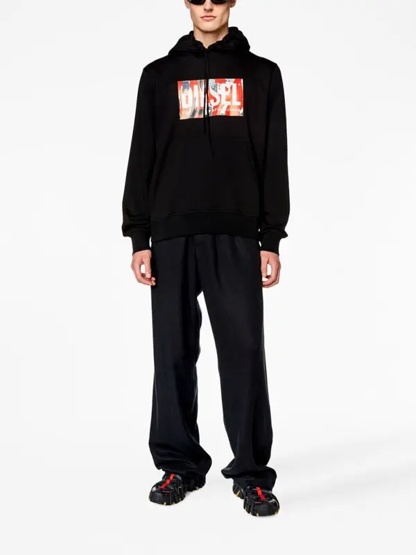 DIESEL® Logo Print Hoodie - Black