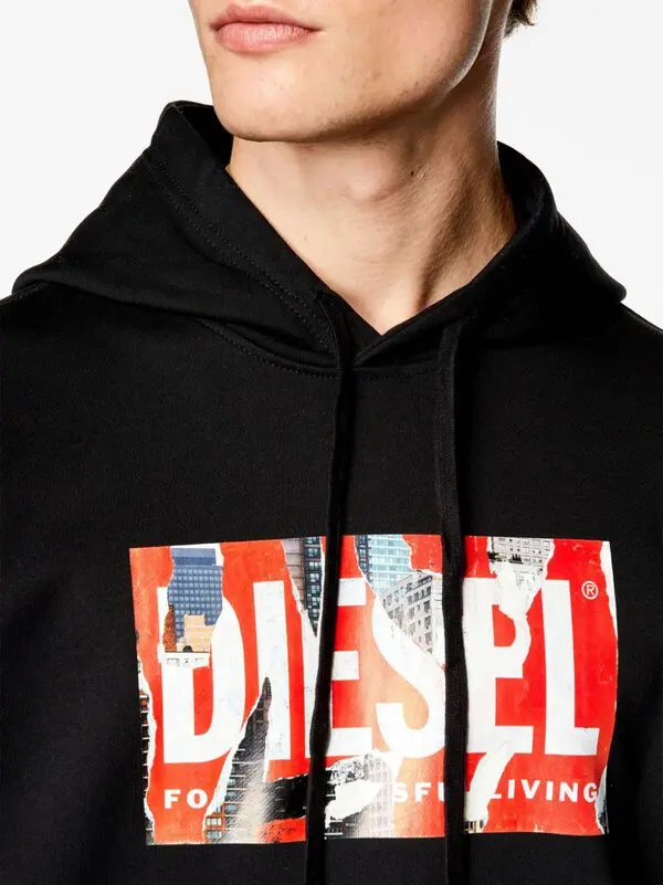 DIESEL® Logo Print Hoodie - Black