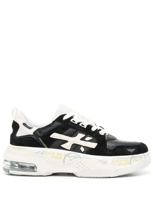 Premiata Drake Logo-patch Sneakers - Black