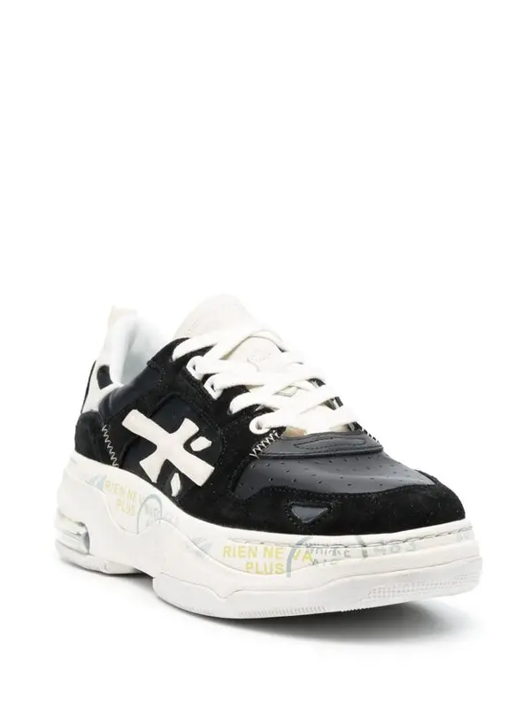 Premiata Drake Logo-patch Sneakers - Black