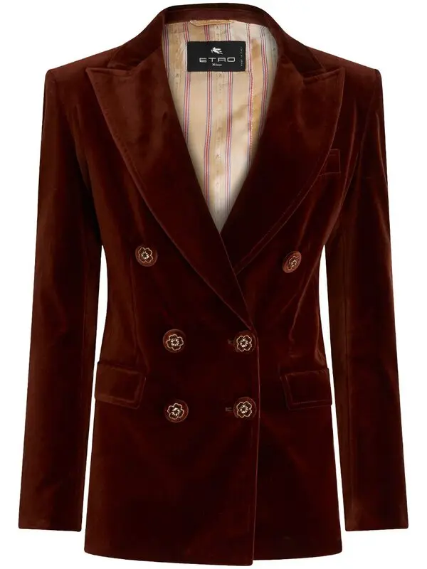 Etro Double-breasted Velvet Blazer