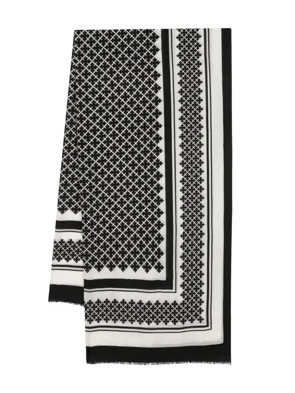 BY MALENE BIRGER Julee Patterned-intarsia Wool Scarf - Black