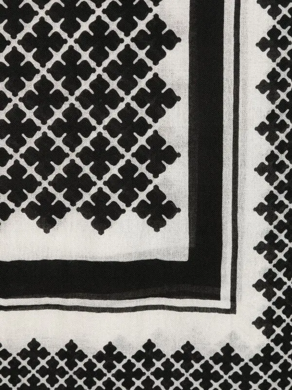 BY MALENE BIRGER Julee Patterned-intarsia Wool Scarf - Black