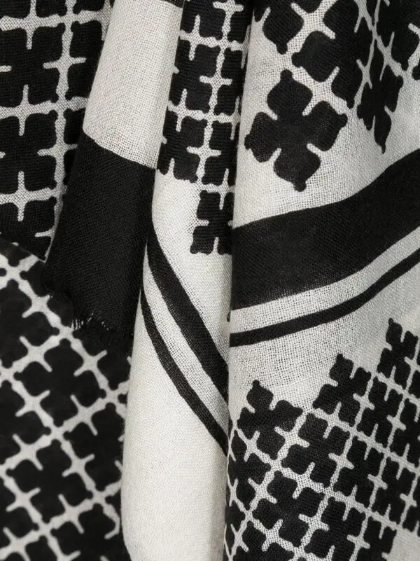 BY MALENE BIRGER Julee Patterned-intarsia Wool Scarf - Black