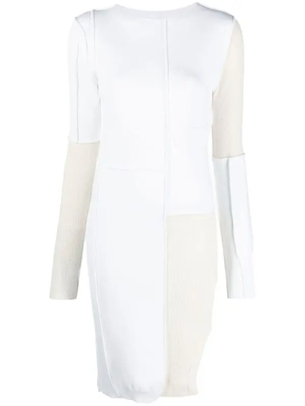 MAISON MARGIELA Colour-block Midi Dress - White