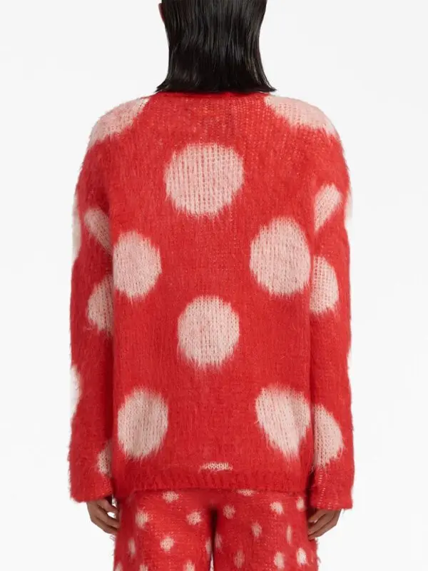 Marni Polka-dot Intarsia Jumper - Red