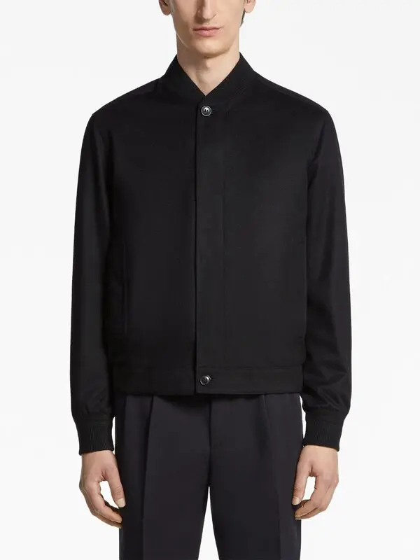 Zegna Oasi Cashmere Bomber Jacket - Black
