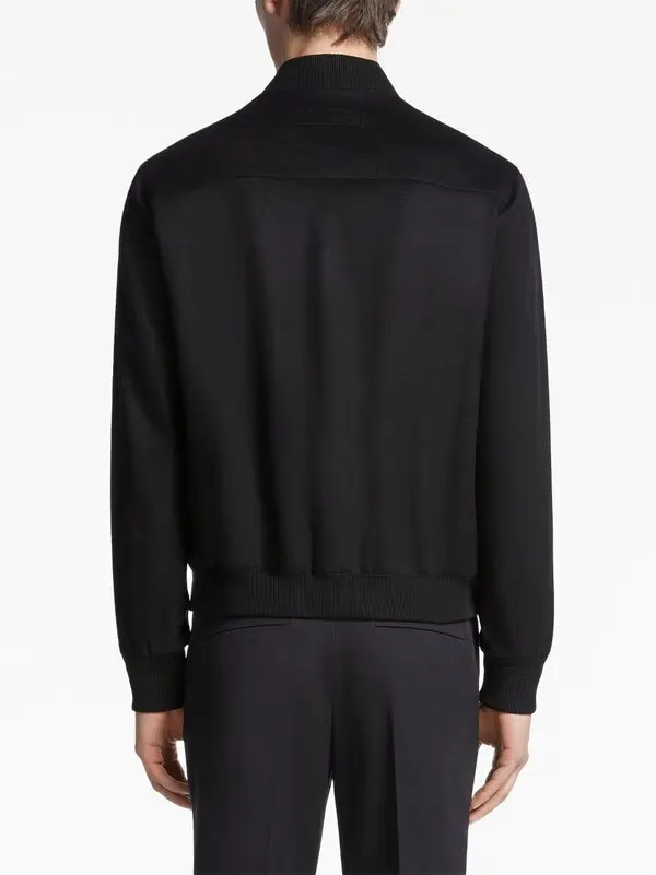 Zegna Oasi Cashmere Bomber Jacket - Black
