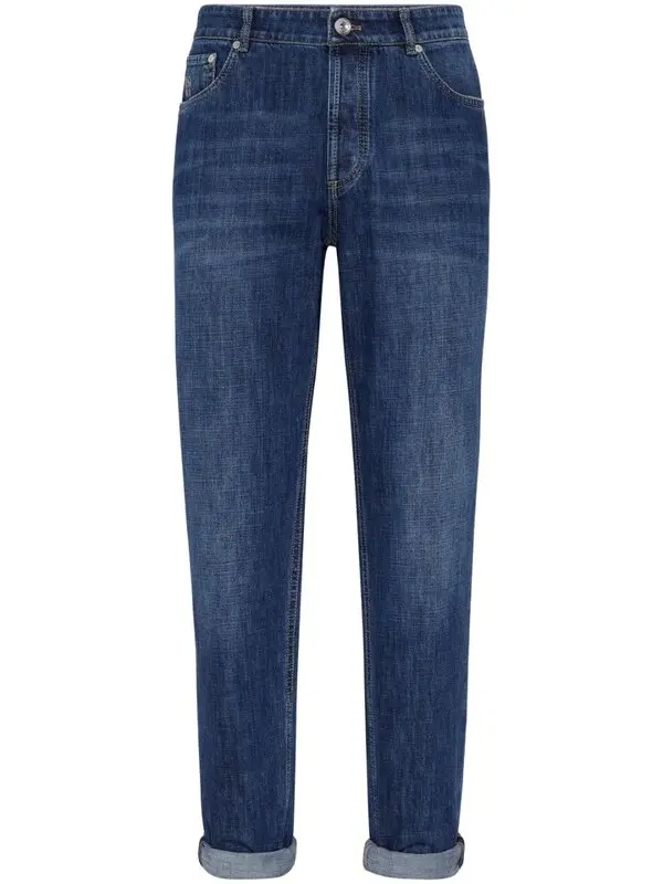 Brunello Cucinelli Mid-rise Tapered Jeans - Blue