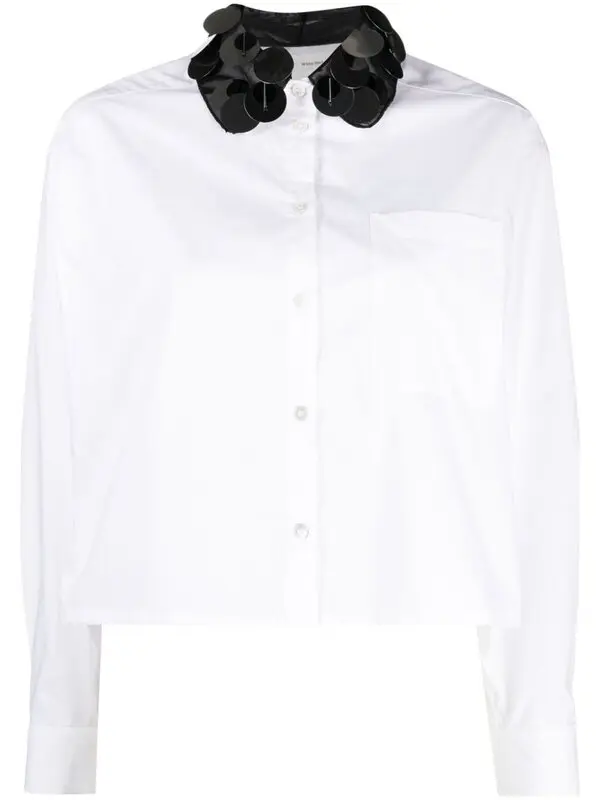 TELA Sequin-detailed Cotton Shirt