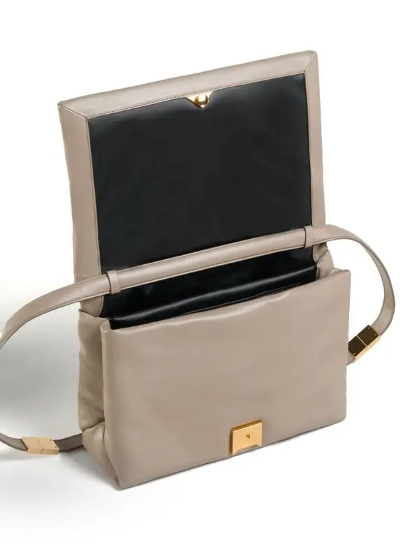 Marni Large Prisma Leather Shoulder Bag - Brown