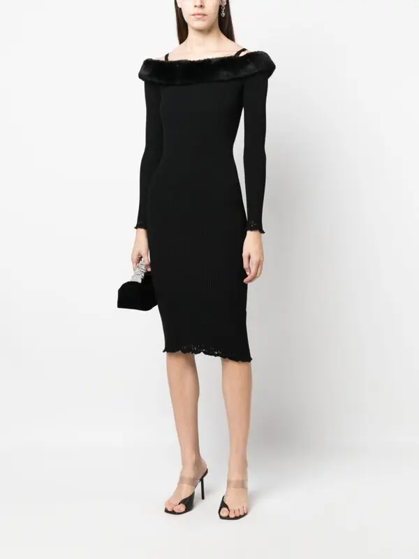 Blumarine Off-shoulder Midi Dress