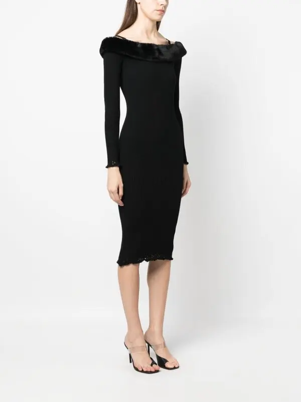 Blumarine Off-shoulder Midi Dress