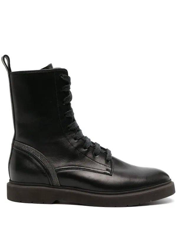 Brunello Cucinelli Monili-chain Ankle Boots - Black