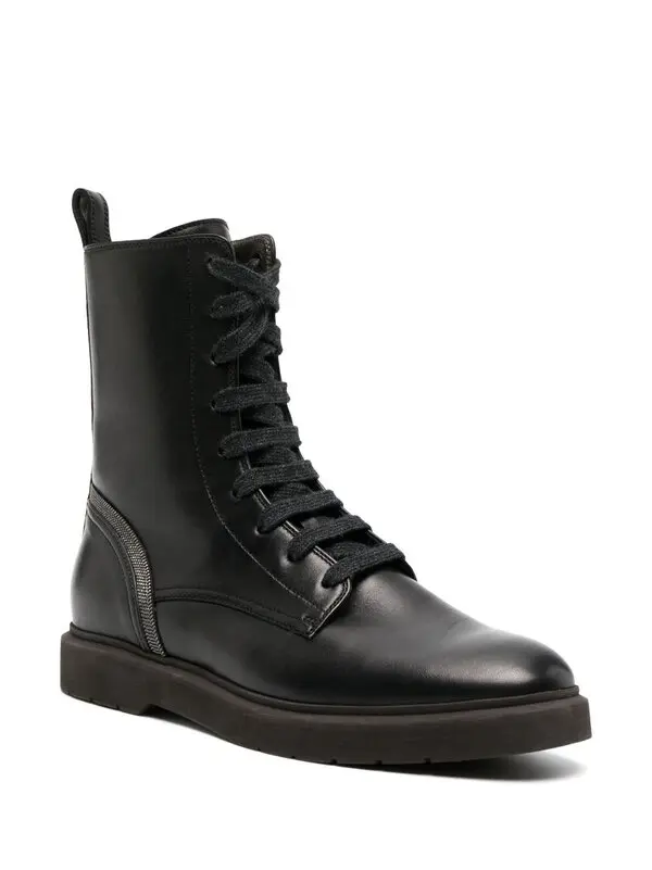 Brunello Cucinelli Monili-chain Ankle Boots - Black