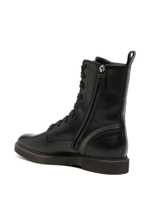 Brunello Cucinelli Monili-chain Ankle Boots - Black