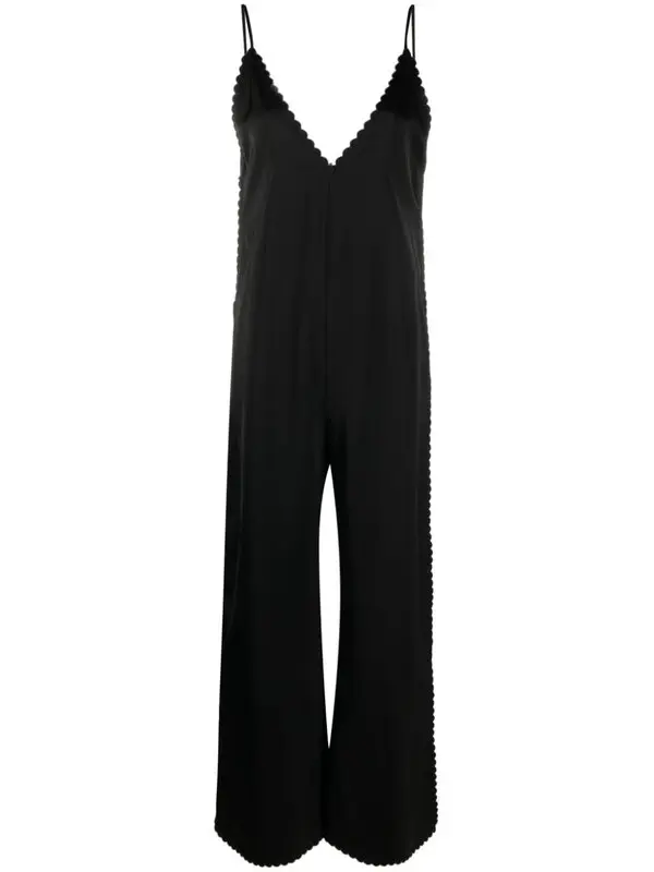 JIL SANDER V-neck Sleeveless Jumpsuit - Black