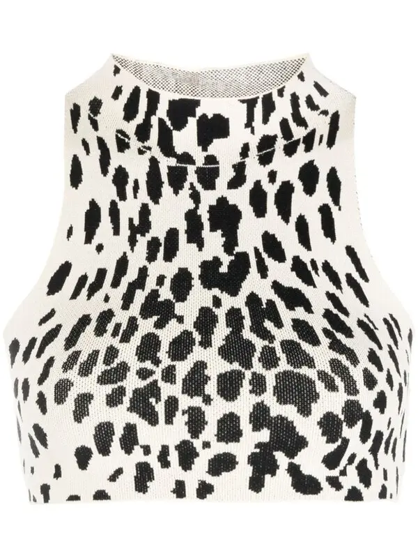 SSHEENA Animal-pattern Crop Top