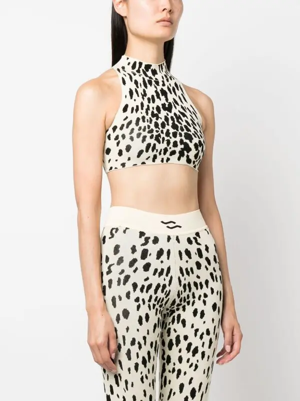 SSHEENA Animal-pattern Crop Top