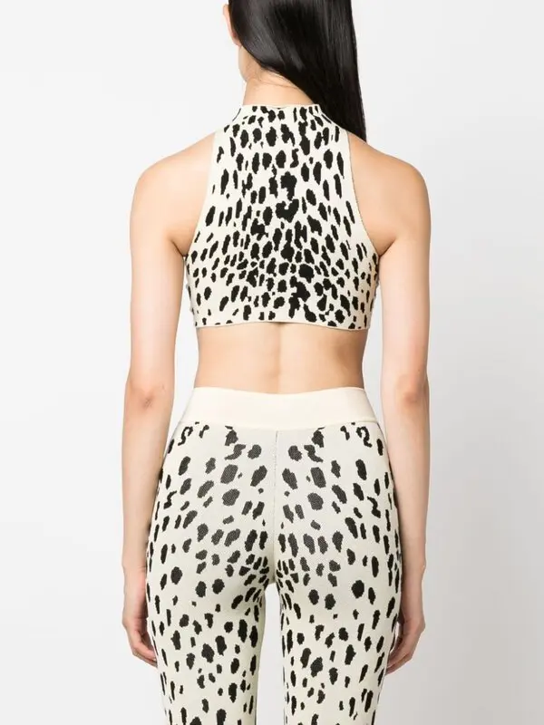 SSHEENA Animal-pattern Crop Top