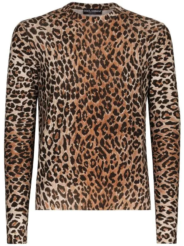 Dolce & Gabbana Leopard-print Jumper - Brown