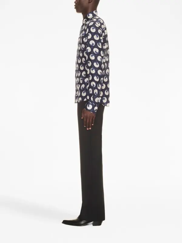 Off-White Moon-print Silk Shirt
