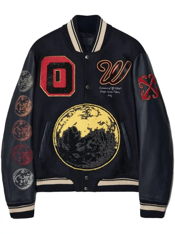 Off-White Moon Phase Bomber Jacket - Black