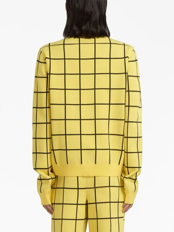 Marni High-neck Checked Cardigan