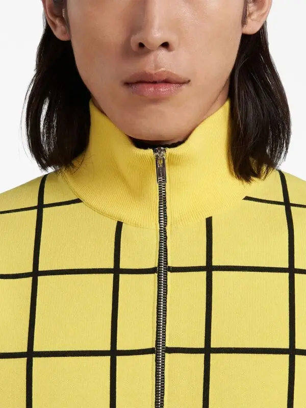 Marni High-neck Checked Cardigan