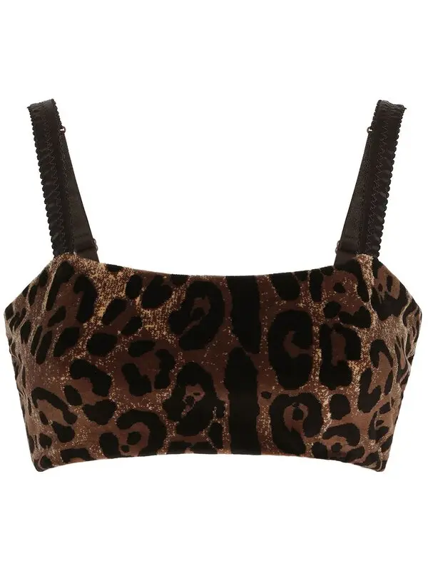 Dolce & Gabbana Leopard-print Crop Top - Brown