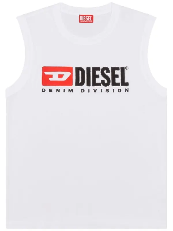 DIESEL® T-isco-div Cotton Tank Top - White