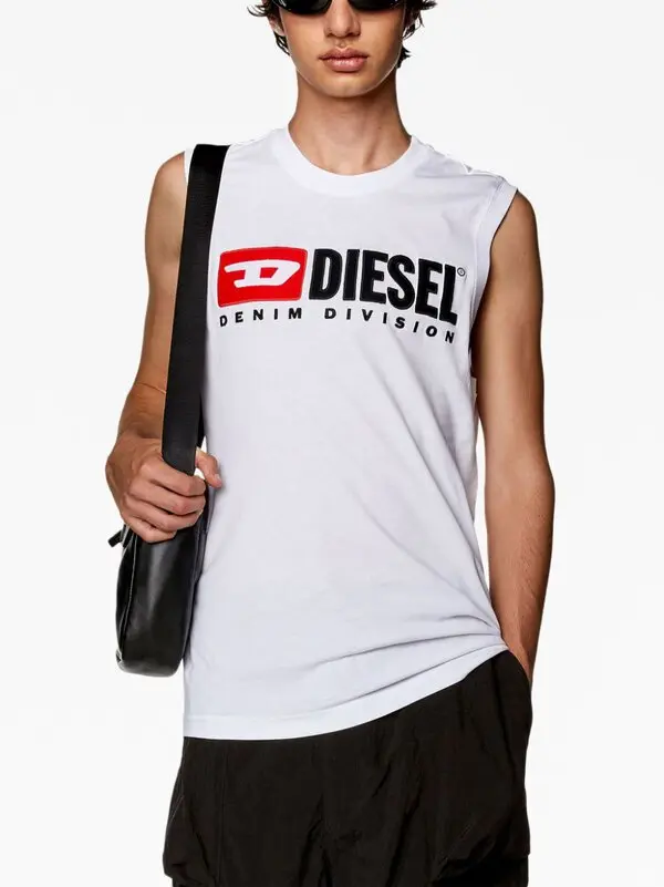 DIESEL® T-isco-div Cotton Tank Top - White