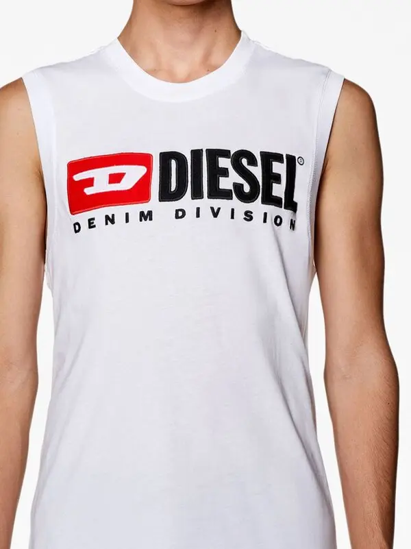 DIESEL® T-isco-div Cotton Tank Top - White