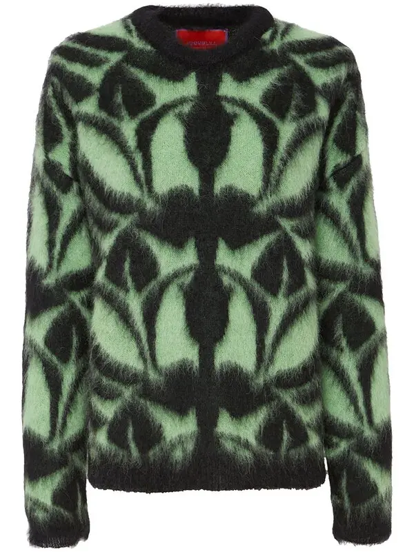 La DoubleJ Intarsia-knit Long-sleeve Jumper - Green