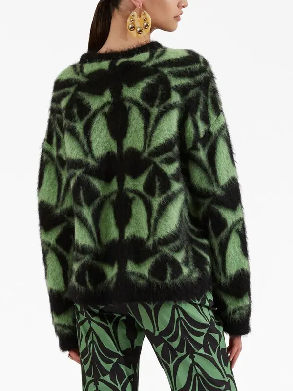 La DoubleJ Intarsia-knit Long-sleeve Jumper - Green
