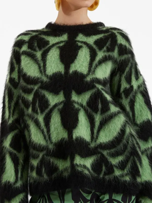 La DoubleJ Intarsia-knit Long-sleeve Jumper - Green