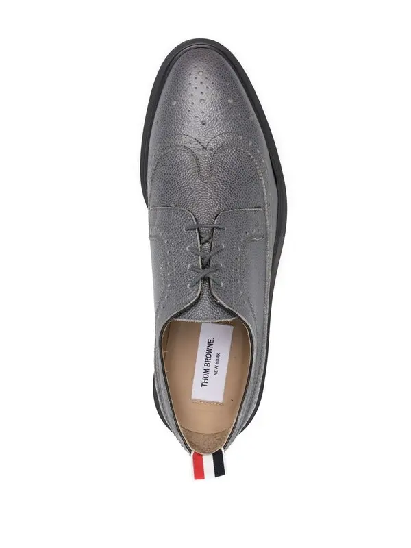 Thom Browne Almond-toe Leather Brogues - Grey