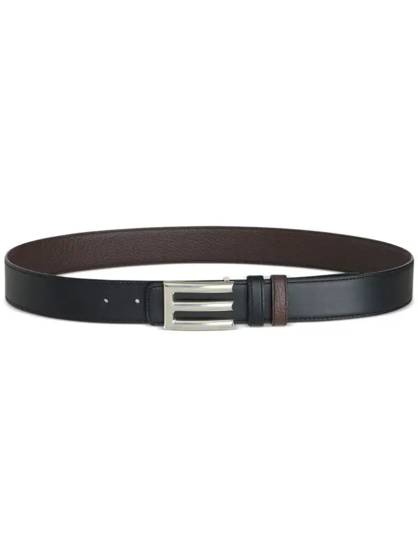 Etro Logo-buckle Leather Belt - Black