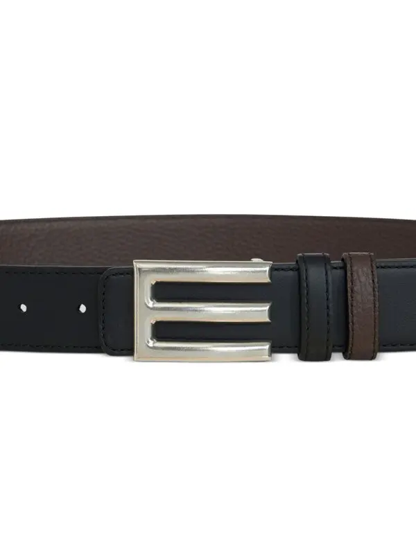 Etro Logo-buckle Leather Belt - Black