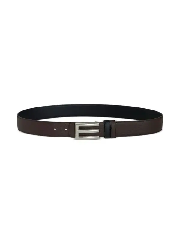 Etro Logo-buckle Leather Belt - Black