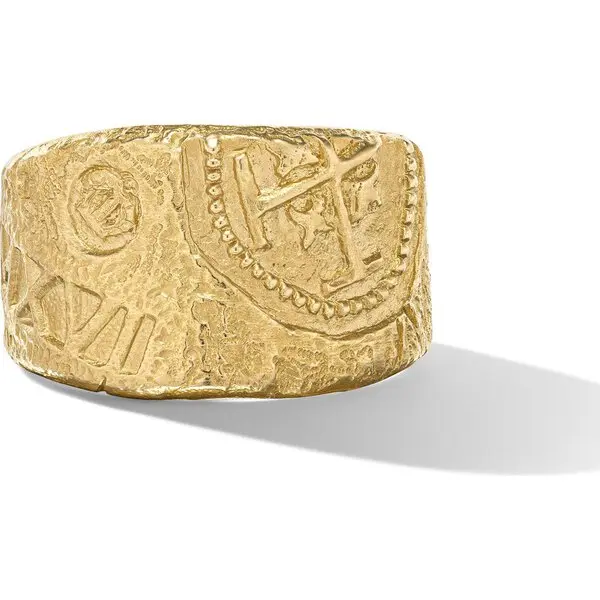 David Yurman Shipwreck Cigar Band Ring - 18k Yellow Gold