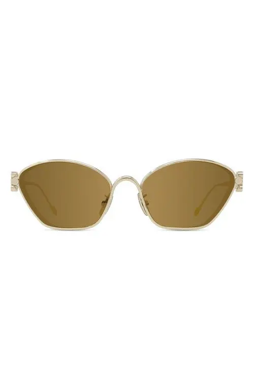 Loewe 57mm Cat Eye Sunglasses - Gold / Brown Mirror