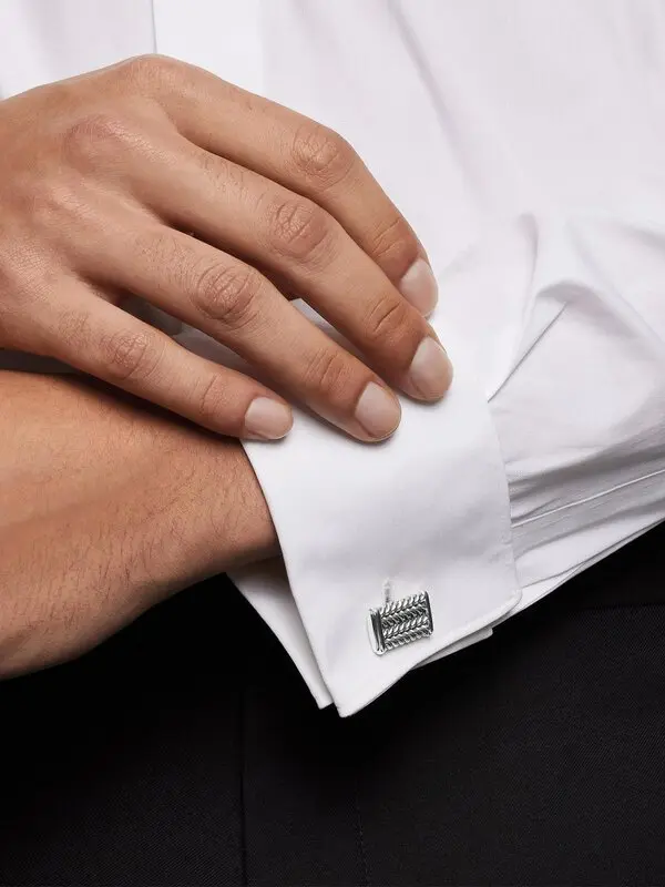David Yurman Chevron Cufflinks In Sterling 22.8mm - Silver
