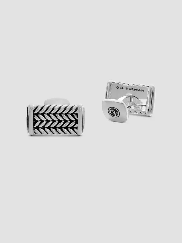 David Yurman Chevron Cufflinks In Sterling 22.8mm - Silver