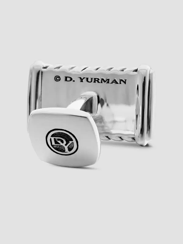 David Yurman Chevron Cufflinks In Sterling 22.8mm - Silver