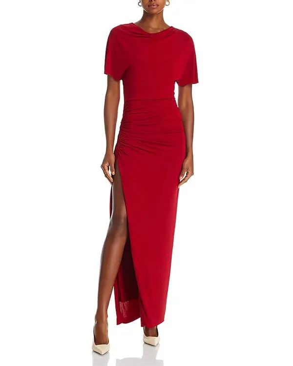 jason wu red dress Jason Wu Collection Women's Pleated Cap-Sleeve Midi-Dress - Deep Coral
