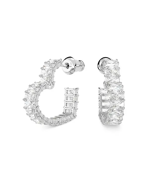 SWAROVSKI Matrix Heart Hoop Earrings - Silver