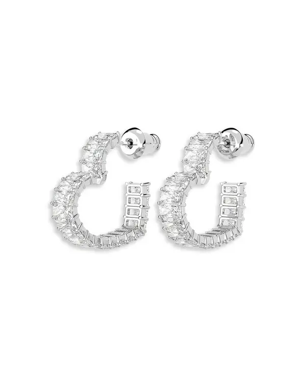 SWAROVSKI Matrix Heart Hoop Earrings - Silver